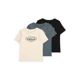 Jack & Jones Mini T-Shirt 'JJMAKOTO' Jungen Gr&ouml;&szlig;e 128 rauchblau / schwarz / wei&szlig; / wollwei&szlig;