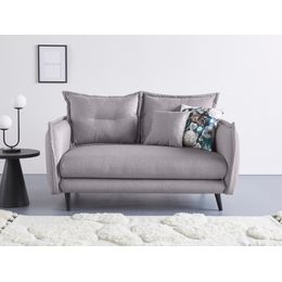 2-Sitzer Home Affaire "Lazio", grau, B:162cm H:94cm T:110cm, Sofas, 2-Sitzer, inklusive 1 Stk. Wende- und 1 Stk. Zierkissen