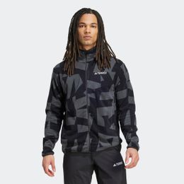 Fleecejacke adidas terrex "TERREX MULTI PRINTED", Herren, Gr. S, schwarz, carbon, Obermaterial: 100% Polyester, normal, Jacken Fleecejacke