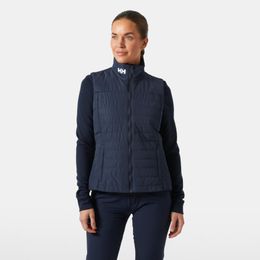 Steppweste Helly Hansen "W CREW INSULATOR VEST 2.0", Damen, Gr. XS, navy, Web, Obermaterial: 100% Polyester. Futter: 100% Polyester. Wattierung: 100% Polyester, unifarben, figurumspielend h&uuml;ftlang, Westen Steppweste, f&uuml;r Outdoor- und Streetwear-Anl&auml;sse, Wind- und wasserabweisend