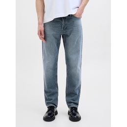 Jack & Jones Loose-fit-Jeans JACK & JONES "JJICHRIS JJORIGINAL SBD 921 SN", Herren, Gr. 29, L&auml;nge 32, blau (blau, denim), Denim/Jeans, Obermaterial: 100% Baumwolle, leichte Abriebeffekte, loose fit lang, Jeans Loose-fit-Jeans, Baumwolle, loose fit