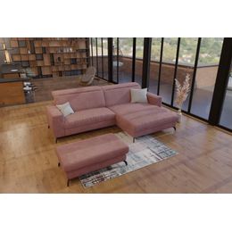 Sit & More Ecksofa SIT & MORE "Bolero L-Form", rosa (altrosa), B:290cm H:88cm T:178cm, 95%Polyester 5%Polyamid, Sofas, Ecksofa