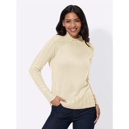 Stehkragenpullover Classic Basics "Stehkragen-Pullover", Damen, Gr. 48, beige (champagner), 100% Polyacryl, unifarben, Pullover Stehkragenpullover