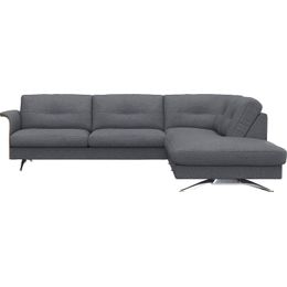 Ecksofa FLEXLUX "Glow, super bequem durch hochwertigem Sitzaufbau mit Federkern, L-Form", blau (navy blau), B:268cm H:81cm T:224cm, 62% Polyester/17%Baumwolle/14%Viscose/7%Leinen, Sofas, Ecksofa, Skandinavisches Design, In hochwertiger Verarbeitung