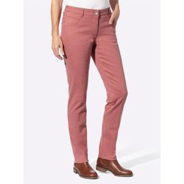 5-Pocket-Jeans Casual Looks, Damen, Gr. 48, Normalgr&ouml;&szlig;en, rot (rosenholz), 96% Baumwolle, 4% Elasthan, unifarben, lang, Jeans 5-Pocket-Jeans