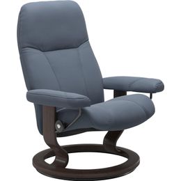 Relaxsessel stressless "Consul", blau (sparrow blau paloma), B:85cm H:100cm T:77cm, Leder BATICK: BATICK ist ein leicht korrigiertes, durchgef&auml;rbtes und genarbtes M&ouml;belleder, bei dem die meisten Unebenheiten und Spuren in der Regel entfernt wurden.;Leder PALOMA: PALOMA ist ein durchgef&auml;rbtes Semianilin-M&ouml;belleder mit nat&uuml;rlicher Narbung.;ROHLEDER Stoff Q2 FARON: Ein fester zuverl&auml;ssiger Boucl&eacute; mit