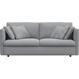 2,5-Sitzer FLEXLUX "Lovane", grau (sophisto grau), B:187cm H:84cm T:117cm, 100% Polyester, Sofas, 2 5-Sitzer, Weich & anschmiegsam, gro&szlig;e Sitztiefe auf Kaltschaum, Dekokissen inkl.