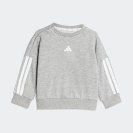 Trainingsanzug adidas Sportswear "ESSENTIALS KIDS", Jungen, Gr. 62, grau (medium grau heather, wei&szlig;), Obermaterial: 70% Baumwolle, 30% Polyester, Sportanz&uuml;ge Trainingsanzug