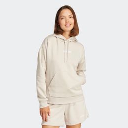 Kapuzensweatshirt adidas Sportswear "ESSENTIALS LINEAR HOODIE", Damen, Gr. XS, grau (wonder aluminium, wei&szlig;), Obermaterial: 55% Baumwolle, 36% Polyester, 9% Viskose, angesetztes B&uuml;ndchen, Sweatshirts Kapuzensweatshirt, f&uuml;r sportliche Aktivit&auml;ten und Alltag, lockere Passform