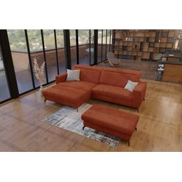 Sit & More Ecksofa SIT & MORE "Bolero L-Form", rosa (kupfer), B:290cm H:88cm T:178cm, 95%Polyester 5%Polyamid, Sofas, Ecksofa