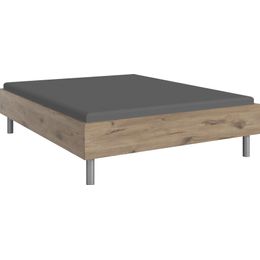 Bett wimex "Easy, gro&szlig;e Auswahl an Gr&ouml;&szlig;en und Farben, auch in Komforth&ouml;he", braun (viking oak, alufarben), H:46cm L:210cm, Betten, Bett, ohne Kopfteil, ideal unter Dachschr&auml;gen oder Fenster