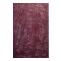 Teppich HOMIE LIVING "Sienna", rot (bordeaux), B:120cm H:20mm L:170cm, Polyester, Teppiche, Teppich, Hochflor, Microfaser, uni, weich & kuschelig, Wohnzimmer, Schlafzimmer