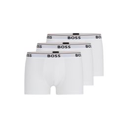 Trunk BOSS "TRUNK 3 PACK", Herren, Gr. XL, 3 Stk., schwarz (wei&szlig;), Jersey, Obermaterial: 95% Baumwolle, 5% Elasthan, unifarben, k&ouml;rpernah, Unterhosen Trunk, BOSS Schriftzug auf dem Bund