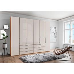 Kleiderschrank Wiemann "Monaco", braun (bianco, eiche, nachbildung, glas champagner), B:295,3cm H:216cm T:58cm, Floatglas, Holzwerkstoff, Schr&auml;nke, Kleiderschrank, mit Glasfront sowie hochwertige Beschl&auml;ge inkl. D&auml;mpfung
