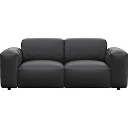 2-Sitzer FLEXLUX "Lucera Sofa, super bequem durch hochwertigen Sitzaufbau mit Kaltschaum", schwarz (deep schwarz), B:187cm H:73cm T:102cm, 100% Echteder, Sofas, 2-Sitzer, Designsofa, modern & anschmiegsam