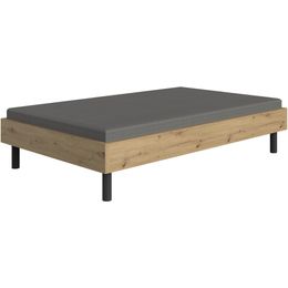 Bett wimex "Easy, gro&szlig;e Auswahl an Gr&ouml;&szlig;en und Farben, auch in Komforth&ouml;he", braun (artisan eiche, schwarz), H:38cm L:210cm, Betten, Bett, ohne Kopfteil, ideal unter Dachschr&auml;gen oder Fenster