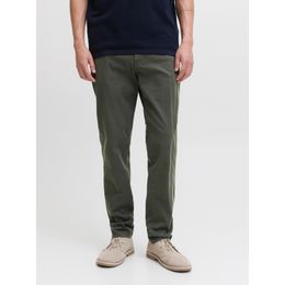 Jack & Jones Chinohose JACK & JONES "JPSTMARCO ARTHUR CHINO SN", Herren, Gr. 33, L&auml;nge 34, grau (beluga), Web, Obermaterial: 97% Baumwolle, 3% Elasthan, unifarben, slim fit kn&ouml;chellang, Hosen Chinohose