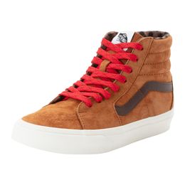 Sneaker Vans "SK8-Hi", Herren, Gr. 39, braun (pig suede plaid glazed ginger), Leder, Schuhe Sneaker, unisex