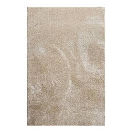 Teppich HOMIE LIVING "Flavio", beige (sand beige), B:160cm H:30mm L:225cm, Polypropylen, Teppiche, Teppich, Hochflor, gewebt, weich, uni, Wohnzimmer, Schlafzimmer, waschbar