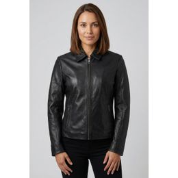 Lederjacke Mauritius "MWLoana", Damen, Gr. S (36), schwarz, Obermaterial: 100% Schafsleder. Futter: 100% Baumwolle. &Auml;rmelfutter: 100% Polyester, unifarben, regular fit h&uuml;ftlang, mit Schlitz, Jacken Lederjacke, Bikerjacke mit Umlegekragen, Topseller