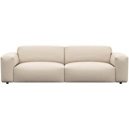 3-Sitzer FLEXLUX "Lucera Sofa, super bequem durch hochwertigen Sitzaufbau mit Kaltschaum", wei&szlig; (warm wei&szlig;), B:252cm H:73cm T:102cm, 100% Echteder, Sofas, 3-Sitzer, modern & anschmiegsam, Designsofa