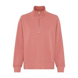 Sweatshirt Gant "SHIELD HALF-ZIP", Damen, Gr. M, faded brick, Sweatware, Obermaterial: 87% Baumwolle, 13% Polyester, relaxed fit, Rippb&uuml;ndchen, Sweatshirts Sweatshirt, mit Rei&szlig;verschlusskragen