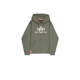Hoodie Alpha Industries "Basic Zip Hoodie BL", Herren, Gr. M, gr&uuml;n (schwarz olive), Obermaterial: 80% Baumwolle, 20% Polyester, regular fit, Sweatshirts Hoodie