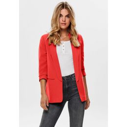 Kurzblazer Only "ONLELLY 3/4 LIFE BLAZER TLR NOOS", Damen, Gr. 42 (XL), gr&uuml;n (high risk rot), Web, Obermaterial: 95% Polyester, 5% Elasthan, unifarben, sehr figurbetont normal, Blazer Kurzblazer, Materialmix, regular fit, Topseller