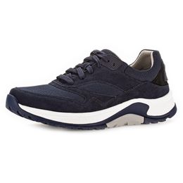Keilsneaker ROLLINGSOFT, Herren, Gr. 11,5 (46,5), blau (marine), Mesh, Veloursleder, Schuhe Keilsneaker, Freizeitschuh, Halbschuh, Schn&uuml;rschuh mit Wechselfu&szlig;bett, Weite G