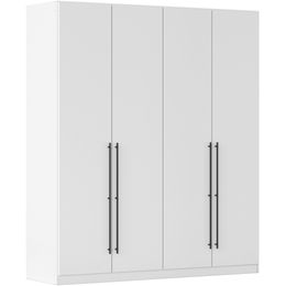 Kleiderschrank Rauch "Dreht&uuml;renschrank Schrank Garderobe W&auml;scheschrank Schlafzimmer AVOLA", wei&szlig; (alpinwei&szlig;), B:181cm H:210cm T:54cm, Holzwerkstoff, Schr&auml;nke, Kleiderschrank, mit hochwertigen Stangengriffen in Schwarz aus Metall MADE IN GERMANY