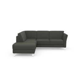 Sit & More Ecksofa SIT & MORE "Visby L-Form", grau (anthrazit), B:248cm H:87cm T:213cm, Sofas, Ecksofa, Wahlweise mit Bettfunktion und Stauraum, frei im Raum stellbar