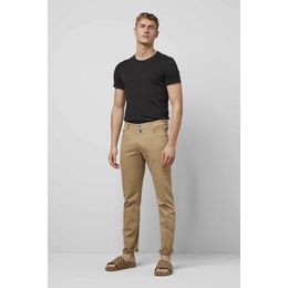 Stoffhose MEYER "M5 Slim", Herren, Gr. 35, L&auml;nge 32, braun (camel), 77% Baumwolle, 19% Lyocell, 4% Elasthan, unifarben, figurumspielend lang, Hosen Stoffhose, Five-Pocket