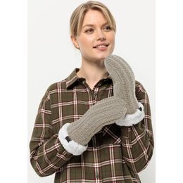 F&auml;ustlinge Jack Wolfskin "HIGHLOFT KNIT MITTEN W", Damen, Gr. S (36), grau (dusty, grau), Obermaterial: 100% Polyester. Futter: 100% Polyester, Handschuhe F&auml;ustlinge