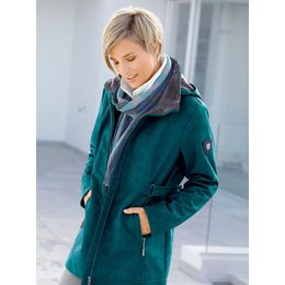 Softshelljacke Casual Looks, Damen, Gr. 26, gr&uuml;n (gr&uuml;n, meliert), 94% Polyester, 6% Elasthan, unifarben, figurumspielend, Jacken Softshelljacke