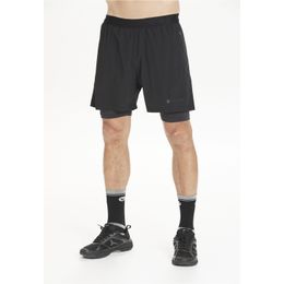 Shorts Virtus "Dylan", Herren, Gr. M, US-Gr&ouml;&szlig;en, schwarz (schwarz, schwarz), 87% Polyester, 13% Elasthan, unifarben, kurz, Hosen Shorts, aus atmungsaktivem 4-Wege-Stretch