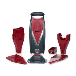 B&ouml;rner Borner Vital Slicer with Dressing Dispenser and Docking Station - Fruit and Vegetable Chopper, Stainless Steel Blades, 5year Guarantee grey/red