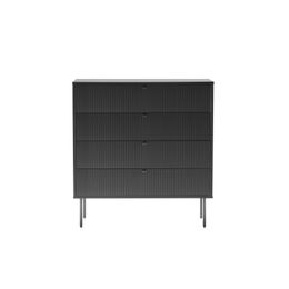 hjh LIVING Kommode KARBY 4 Schubladen Schwarz 100397546