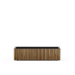 Herstera Garden Pflanzk&uuml;bel Deco Planter Xic Wood M schwarz, natur 40x100x25cm