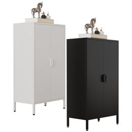 Vcm Stahl Kommode Sideboard mit Dreht&uuml;ren Ma&szlig;e ca. H. 110 x B. 60 x T. 35 cm - Flokas M
