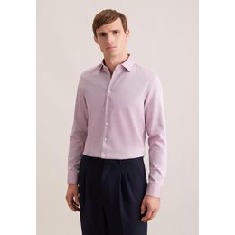 Businesshemd Seidensticker "Schwarze Rose", Herren, Gr. M (40), normale &Auml;rmell&auml;ngen, berry, 100% Baumwolle, Strukturmuster, slim fit, 2-Knopf-Manschette, Hemden, Slim 1/1 Kentkragen Struktur
