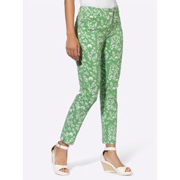 Webhose Inspirationen, Damen, Gr. 38, Normalgr&ouml;&szlig;en, gr&uuml;n (apfel, ecru, bedruckt), 77% Viskose, 19% Polyamid, 4% Elasthan, bedruckt, gemustert, mehrfarbig, lang, Hosen