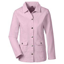 Jeansjacke Classic Basics, Damen, Gr. 42, rosa (ros&eacute;), 98% Baumwolle, 2% Elasthan, unifarben, figurumspielend, Jacken Jeansjacke