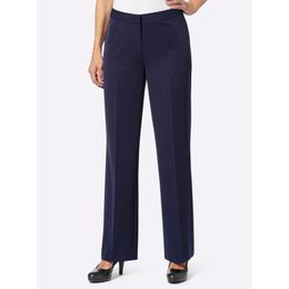 Webhose Lady, Damen, Gr. 54, Normalgr&ouml;&szlig;en, blau (marine), 77% Polyester, 20% Viskose, 3% Elasthan, unifarben, lang, Hosen