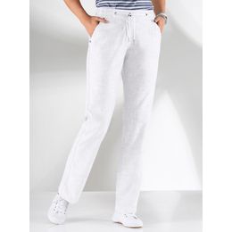 Bootcuthose Casual Looks, Damen, Gr. 205, Extrakurzgr&ouml;&szlig;en, wei&szlig;, 100% Baumwolle, meliert, unifarben, lang, Hosen