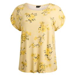 ZIZZI T-Shirt 'Vmalis' Damen Gr&ouml;&szlig;e 11XL/12XL gelb / dunkelgelb / gr&uuml;n