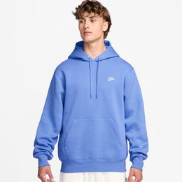 Kapuzensweatshirt Nike Sportswear "Nike Club Men's Pullover Fleece Hoodie", Herren, Gr. XL, royal pulse, Obermaterial: 80% Baumwolle, 20% Polyester, normal, Rundhals, Sweatshirts, mit K&auml;ngurutasche, mit angesetztem B&uuml;ndchen, Langarm