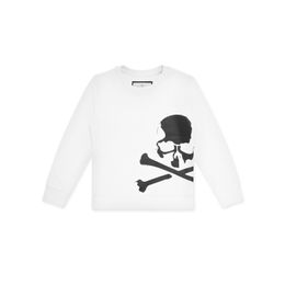 Sweatshirt Philipp Plein "Skull", Jungen, Gr. 10, 01, wei&szlig;, Obermaterial: 95% Baumwolle, 5% Elasthan, Sweatshirts Sweatshirt