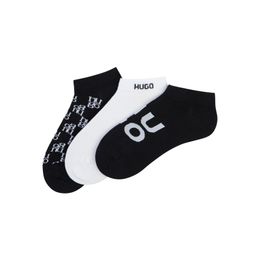 Sneakersocken HUGO UNDERWEAR, Damen, Gr. 35-38, schwarz 001, Baumwollmischung, normal, Socken Sneakersocken, verst&auml;rkte Fersen- und Zehenpartie