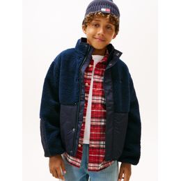 Bomberjacke Tommy Hilfiger "TEDDY QUILTED BOMBER", Jungen, Gr. 4 (104), schwarz night navy, Web, Obermaterial: 100% Polyester, unifarben, regular fit normal, Rundhals, eingesetzt gerader Abschluss, Jacken Bomberjacke, Regular fit, Kinder bis 16 Jahre