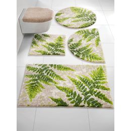 Badematte Grund Gr. 8, gr&uuml;n, WC-Vorleger rechteckig ohne Ausschnitt (45cm x 50cm) WC-Deckelbezug (47cm x 50cm), 1 Stk., Badematten, Badematte